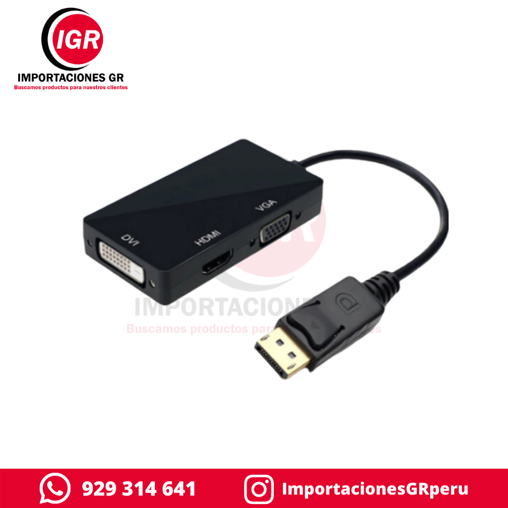 DISPLAYPORT 3 EN 1 (HDMI, VGA y DVI) – Soluciones GR